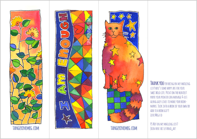 Downloadable Bookmarks 1 – Tangerine Meg